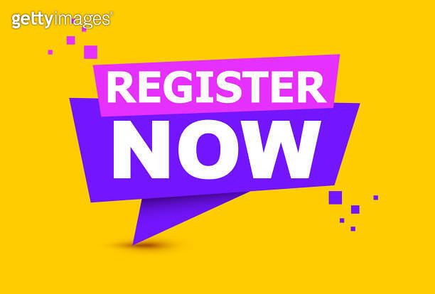 Register now. Vector Illustration Modern Web Banner With Text Register ...