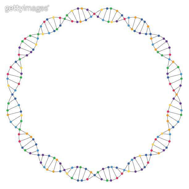 DNA abstract vector background, circle frame. Genetic Code DNA Molecule ...
