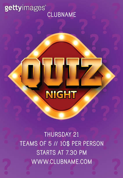 Quiz night announcement poster design web banner background vector ...