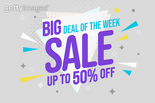 Sale banner promoting big deal of week (1412948402) 일러스트, 무료 일러스트 - 게티이미지뱅크