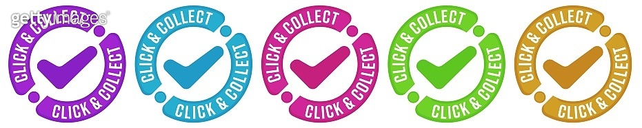 Color click and collect sticker stamp set 이미지 (1400686473) - 게티이미지뱅크