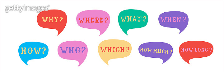 Questions what, where, when, how, why, how many. ?omics speech bubble ...