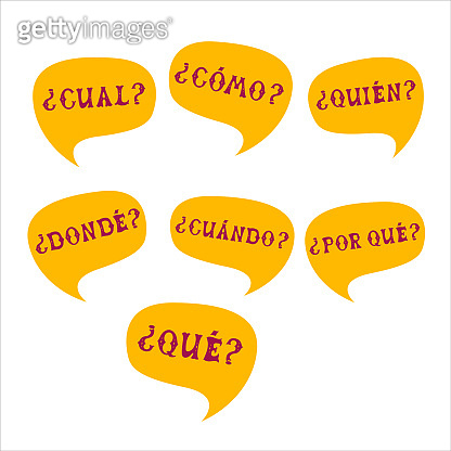 Comics speech bubble set with Spanish words made of letters in mexican ...