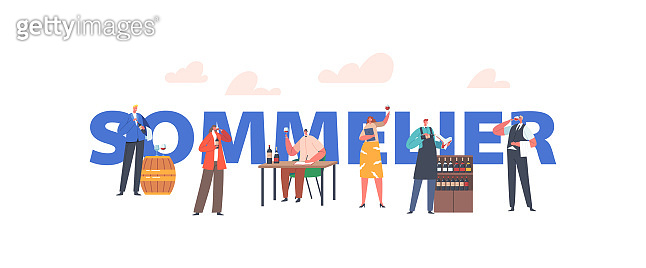 Sommelier or Stewards Wine Degustation Concept. Restaurant Expert ...