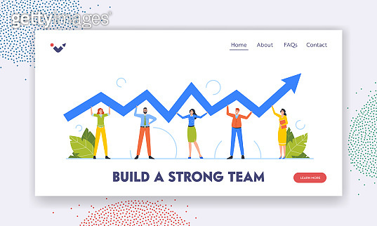 Build a Strong Team Team Landing Page Template. Business Characters ...