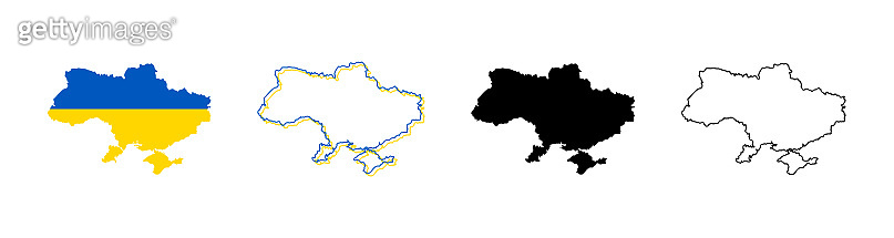 Ukraine map. Ukraine map with flag shape sign collection. Ukraine line ...