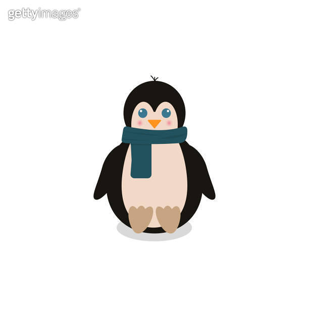 penguin Cartoon Vector Illustration.Baby penguin icon.Cute little ...