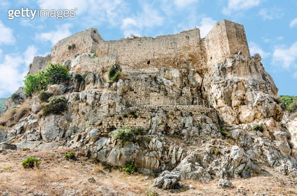 Mseilha Fort built on a limestone rock cliff, Lebanon 이미지 (1383088873 ...