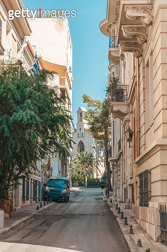 Plaka,an old historical neighbourhood of Athens, clustered around the ...