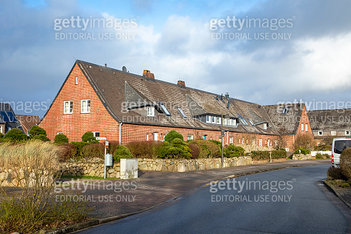 scenic old historic brick houses in List, a small village at the island ...