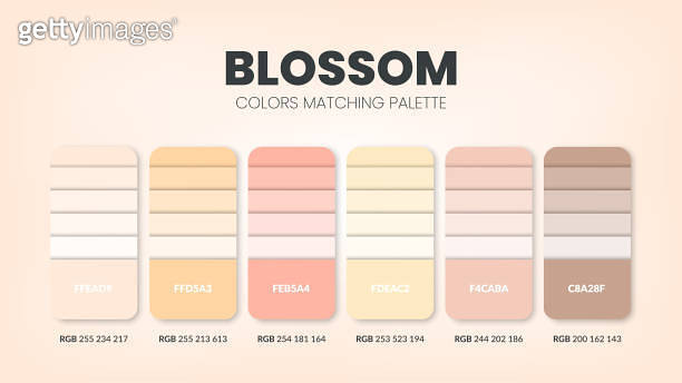 Color palette in a Blossom colour theme collections. Color scheme or ...