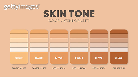 Color palette in Skin Tone colour theme collections. Color inspiration ...