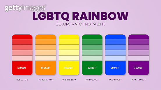 LGBTQ pride color palettes or color schemes are trend combinations and ...