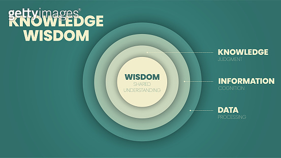 Knowledge Wisdom circle infographic template with icons has Wisdom ...