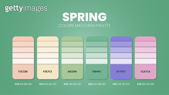 Spring Tone color palettes or color schemes are trends combinations and ...