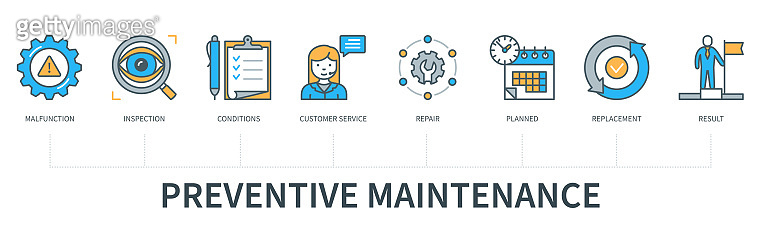 Preventive maintenance infographics in minimal flat line style 이미지 ...