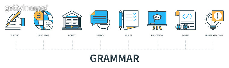 Grammar concept with icons in minimal flat line style 이미지 (1419806523 ...