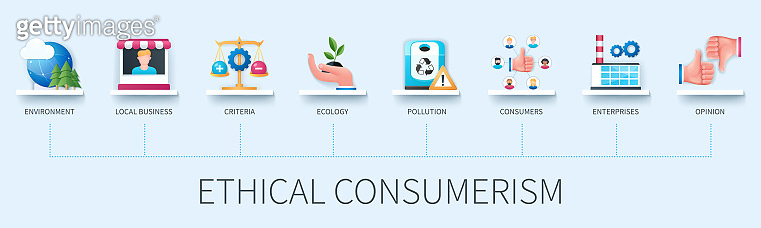 Ethical consumerism vector infographics in 3D style (1388730520) - 게티이미지뱅크