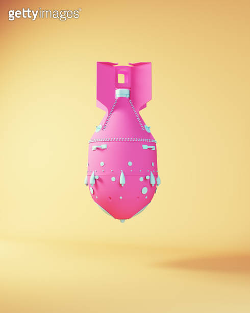 Pink Blue Atomic Bomb Mass Destruction Retro Nuke Thermonuclear Bomb ...