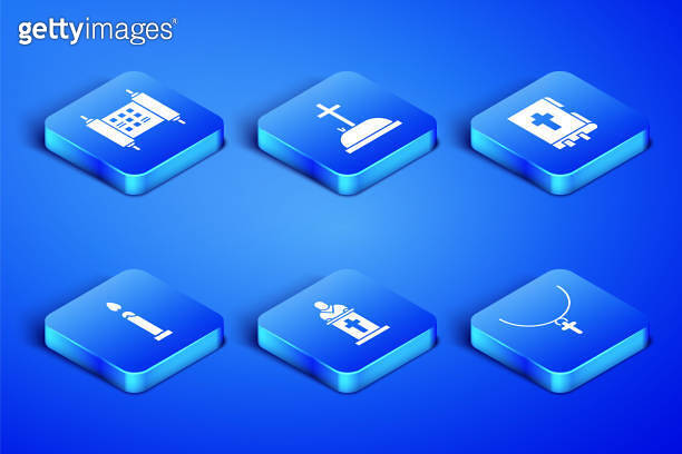 Set Christian cross on chain, Decree, paper, parchment, scroll, Church ...