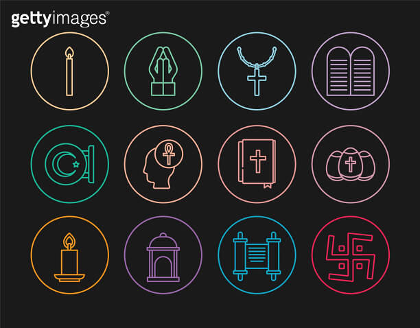 Set line Hindu swastika, Easter egg, Christian cross on chain, Cross ...