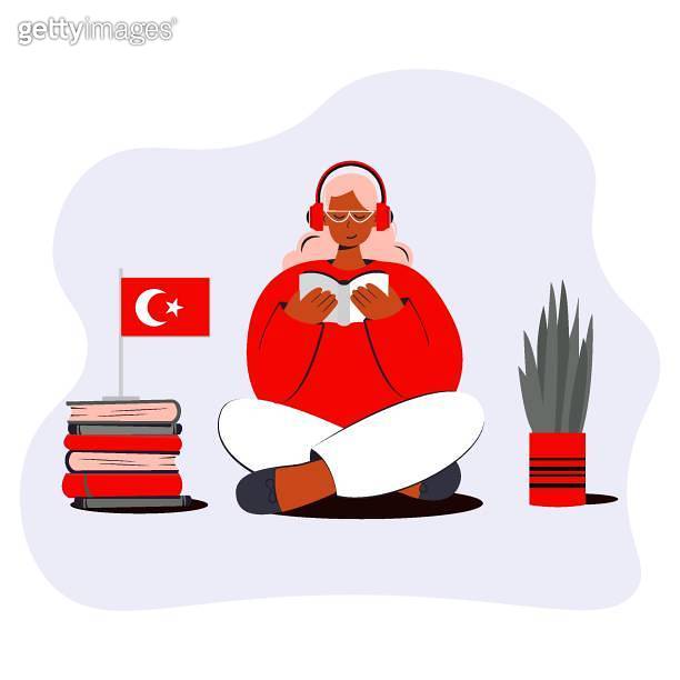 People learning Turkish language vector illustration. Turkey distance ...