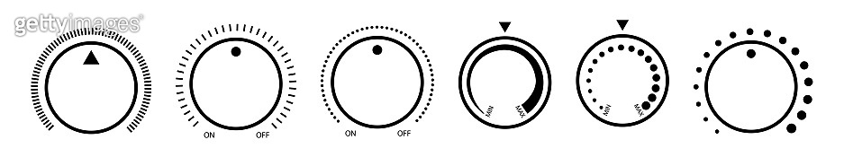 Adjustment dial. Rotary dials with round scale volume level knob and ...