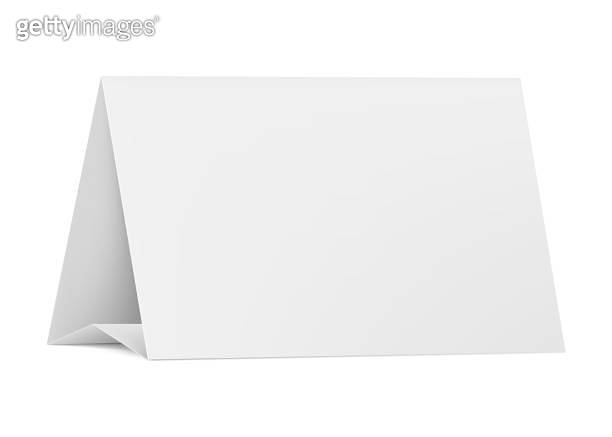 Blank white paper table card. Vector illustration. 이미지 (1443064363 ...