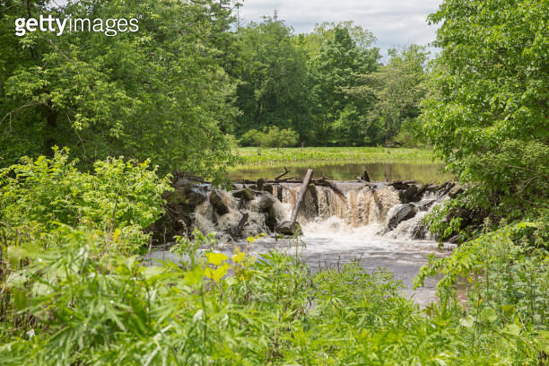 Small waterfall at the Duke farms in New Jersey 이미지 (1399949525) - 게티이미지뱅크