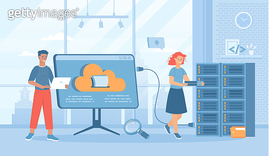 Hosting provider. Website hosting service, internet provider hardware ...