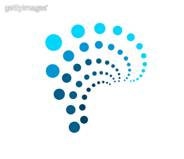 Abstract hurricane symbol. Tornado blue points style icon. Typhoon logo ...