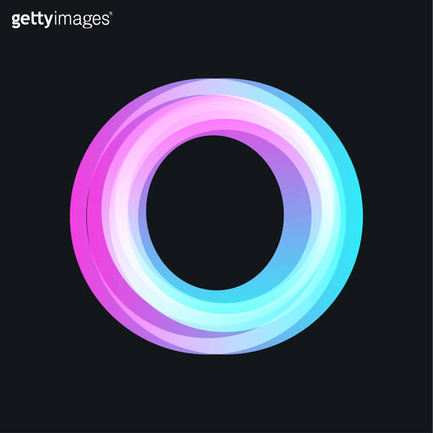 Abstract wheel rotating and spinning round overlay gradient color ...