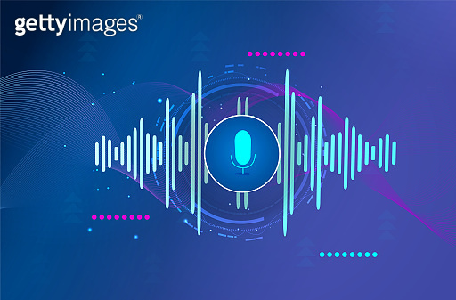 Voice assistant of the modern concept. Sound waves equalizer on your ...