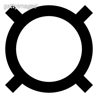 Universal currency sign black silhouette front view isolated on white ...