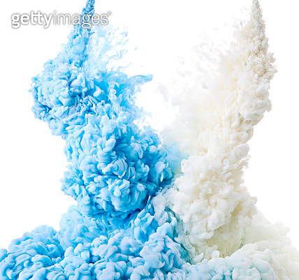 Mixed ink abstract background with splash of acrylic paint in water ...