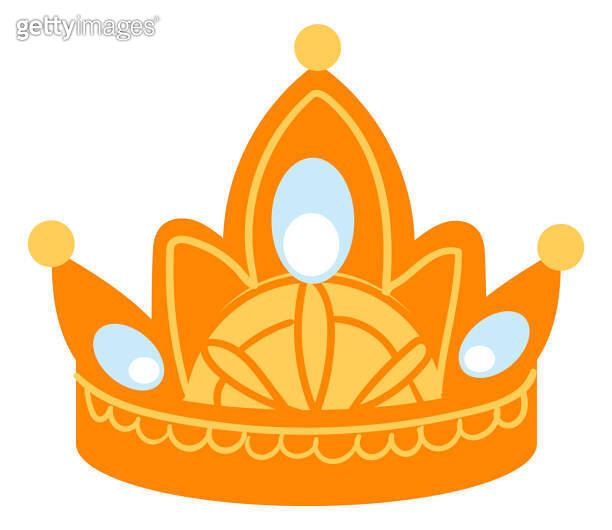 Cute cartoon crown. Golden royal majesty symbol 이미지 (1369570642) - 게티이미지뱅크