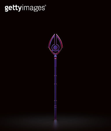 Wizard magic wand and stick. Witch rod. Fantasy game weapon, magician ...