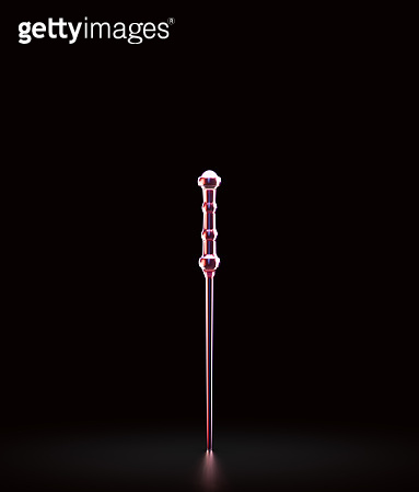 Wizard magic wand and stick. Witch rod. Fantasy game weapon, magician ...