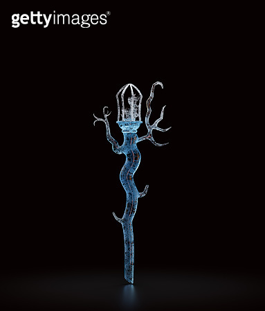 Frozen magic wand, wizard stick made of ice. A witch rod. Fantasy game ...