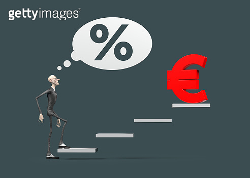 Red color euro symbol and 3d character, success concept. (1398108087 ...