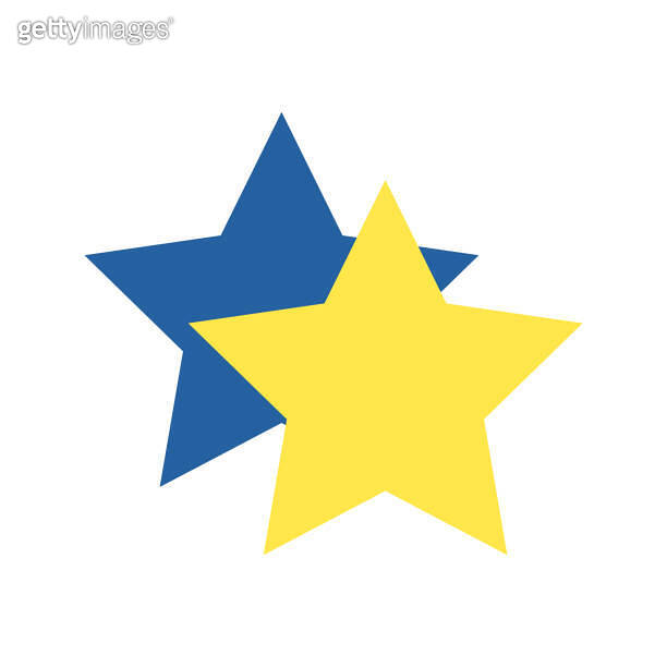 Blue and yellow stars semi flat color vector object 이미지 (1400202650 ...