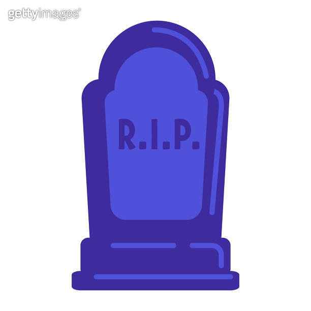 Dark blue tombstone rip sign semi flat color vector object 이미지 ...