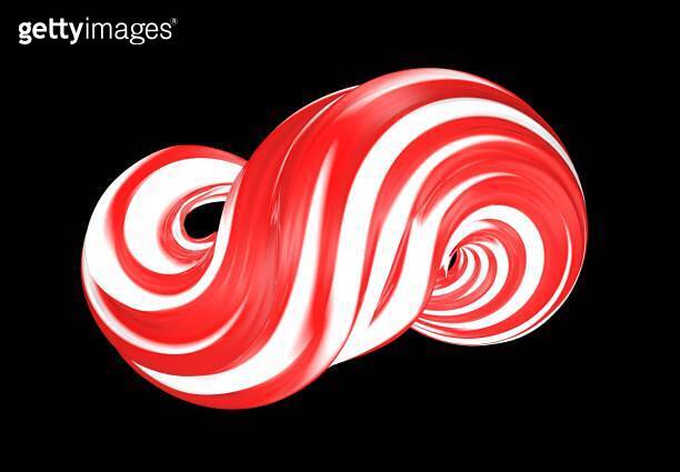 3D abstract illustration of red-white infinity, in the style of oil ...
