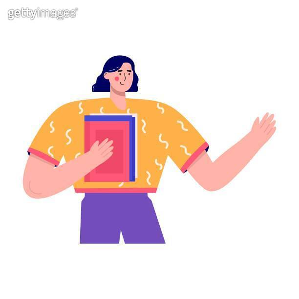 Modern people reading book. character enjoying their hobbies, work ...