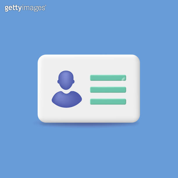 Driver license 3d icon. Identity card with photo. 이미지 (1413246193) - 게티 ...