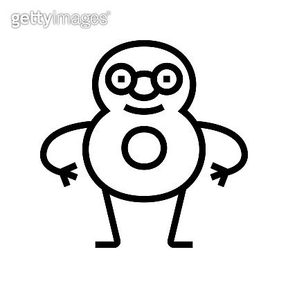 eight number character line icon vector illustration (1446206799) 일러스트 ...