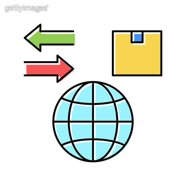 world import and export color icon vector illustration 이미지 (1386841882 ...