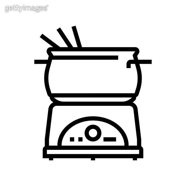steel fondue pot line icon vector illustration (1387471795) 일러스트, 무료 ...