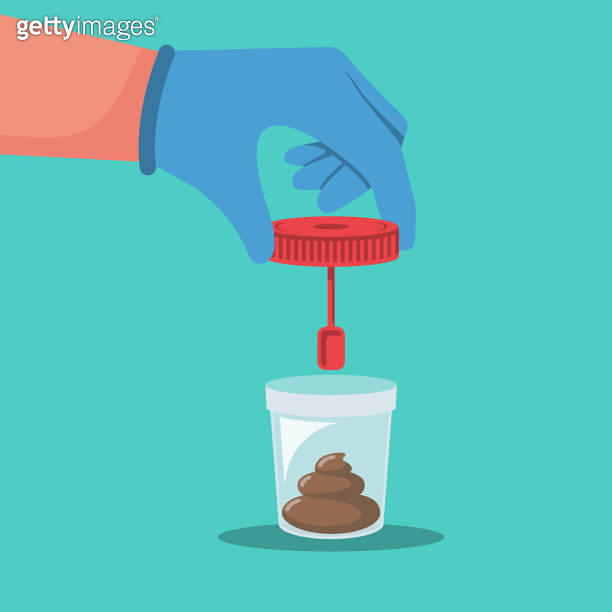 Stool analysis. Stool test icon. Medical sample in a glass tube. 이미지 ...