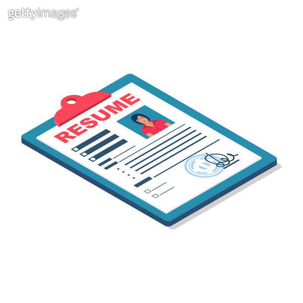 Resume form. Clipboard with leaf. Man fills in questionnaire ...